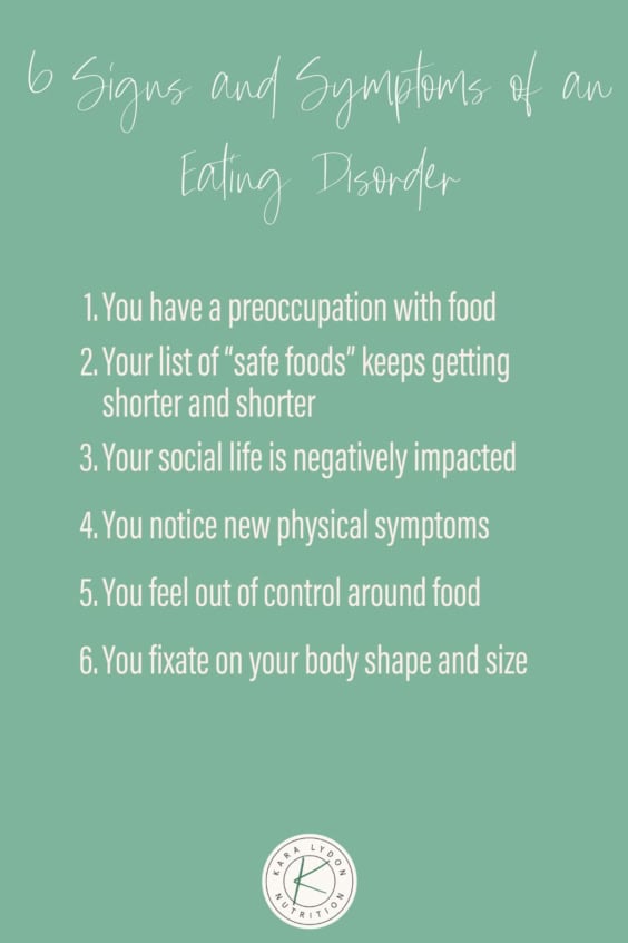 6 Warning Signs of an Eating Disorder | Kara Lydon