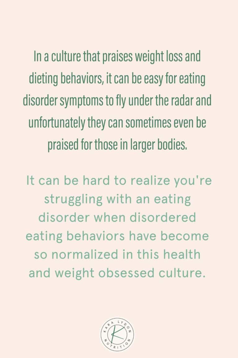 6 Warning Signs of an Eating Disorder | Kara Lydon