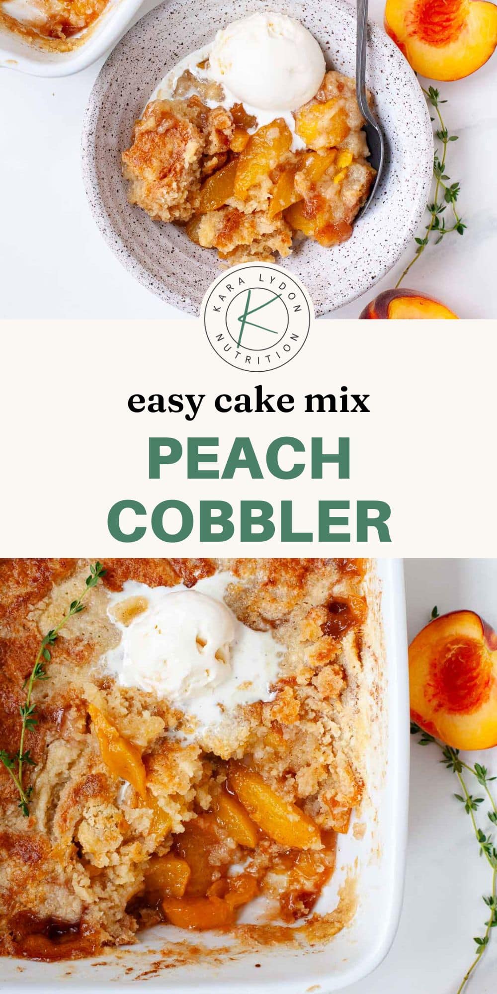 Peach Cobbler with Cake Mix and Fresh Peaches | Kara Lydon