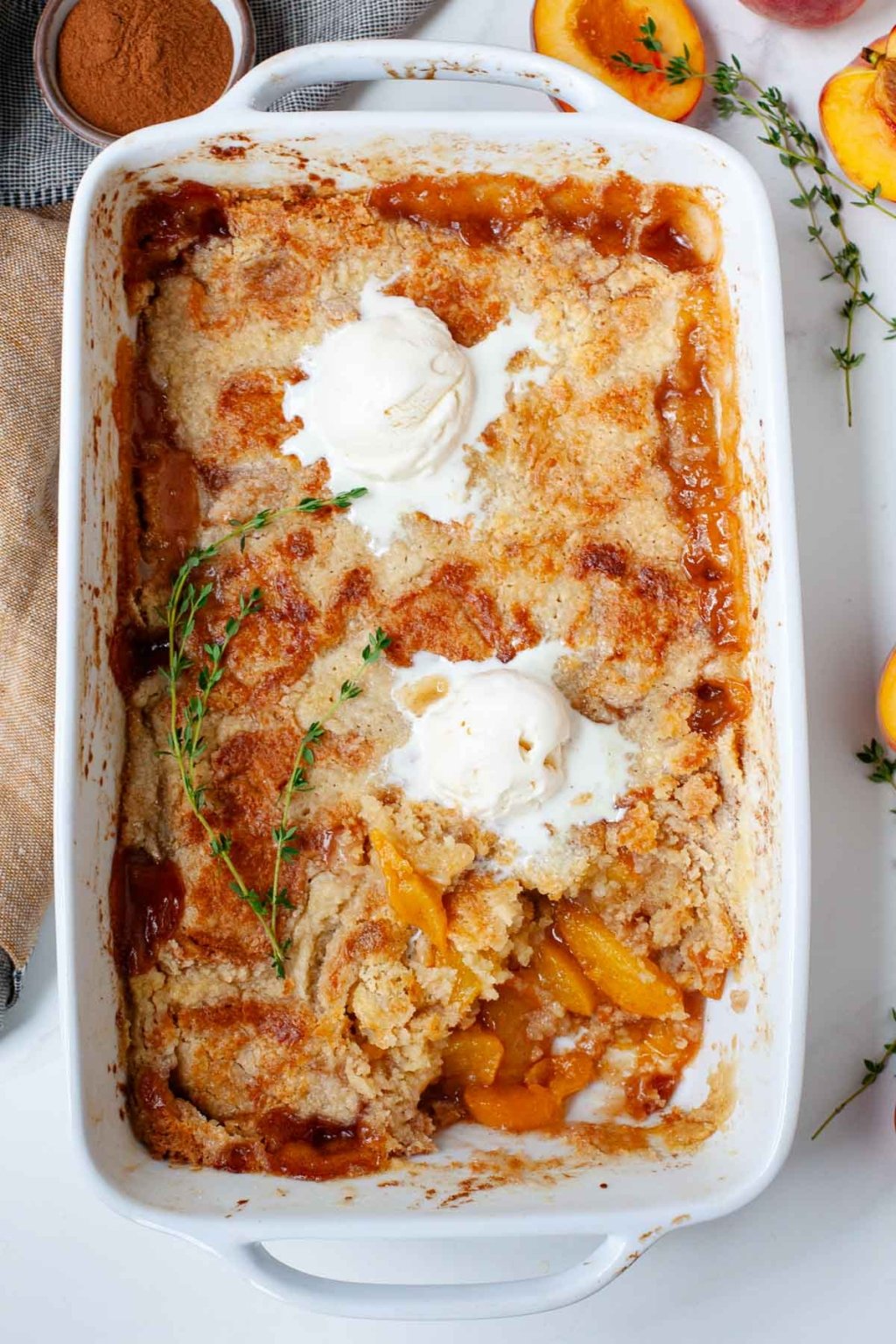 Peach Cobbler with Cake Mix and Fresh Peaches | Kara Lydon