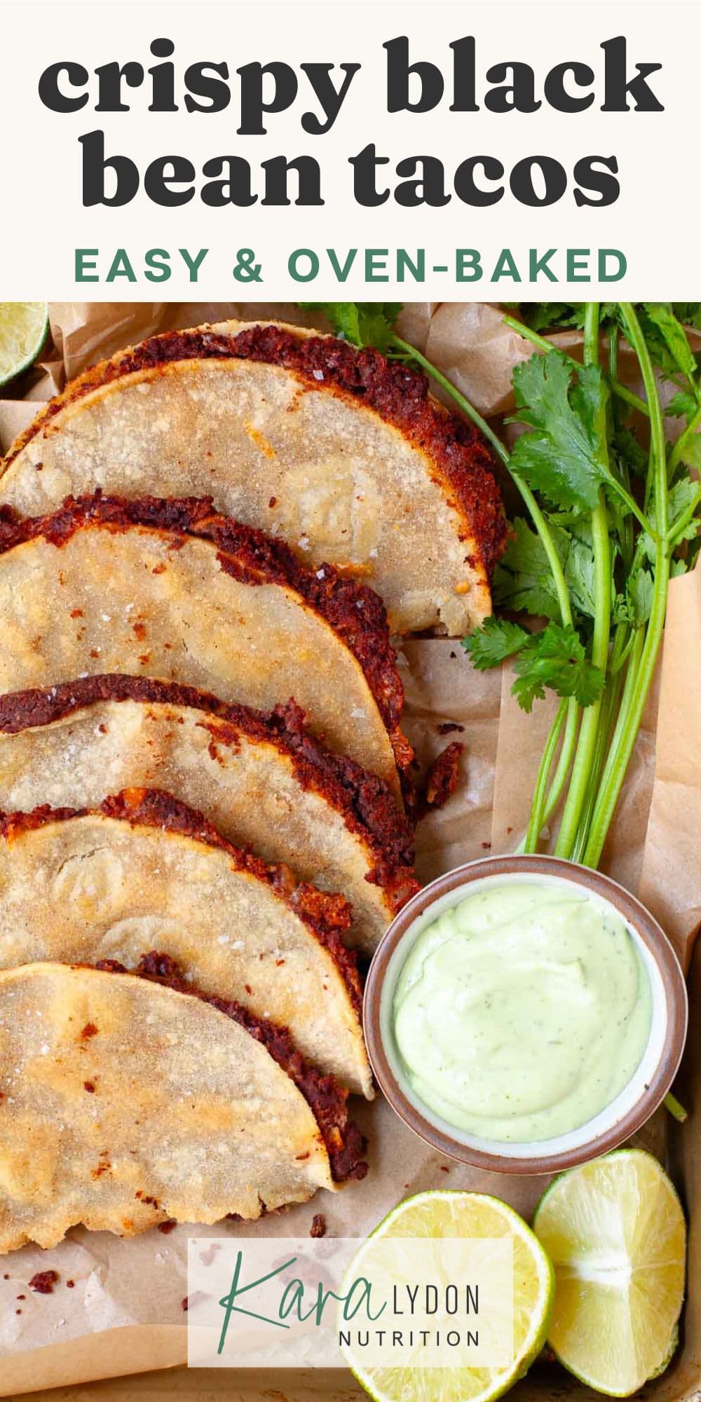 25 Minute Sheet Pan Crispy Black Bean Tacos | Kara Lydon