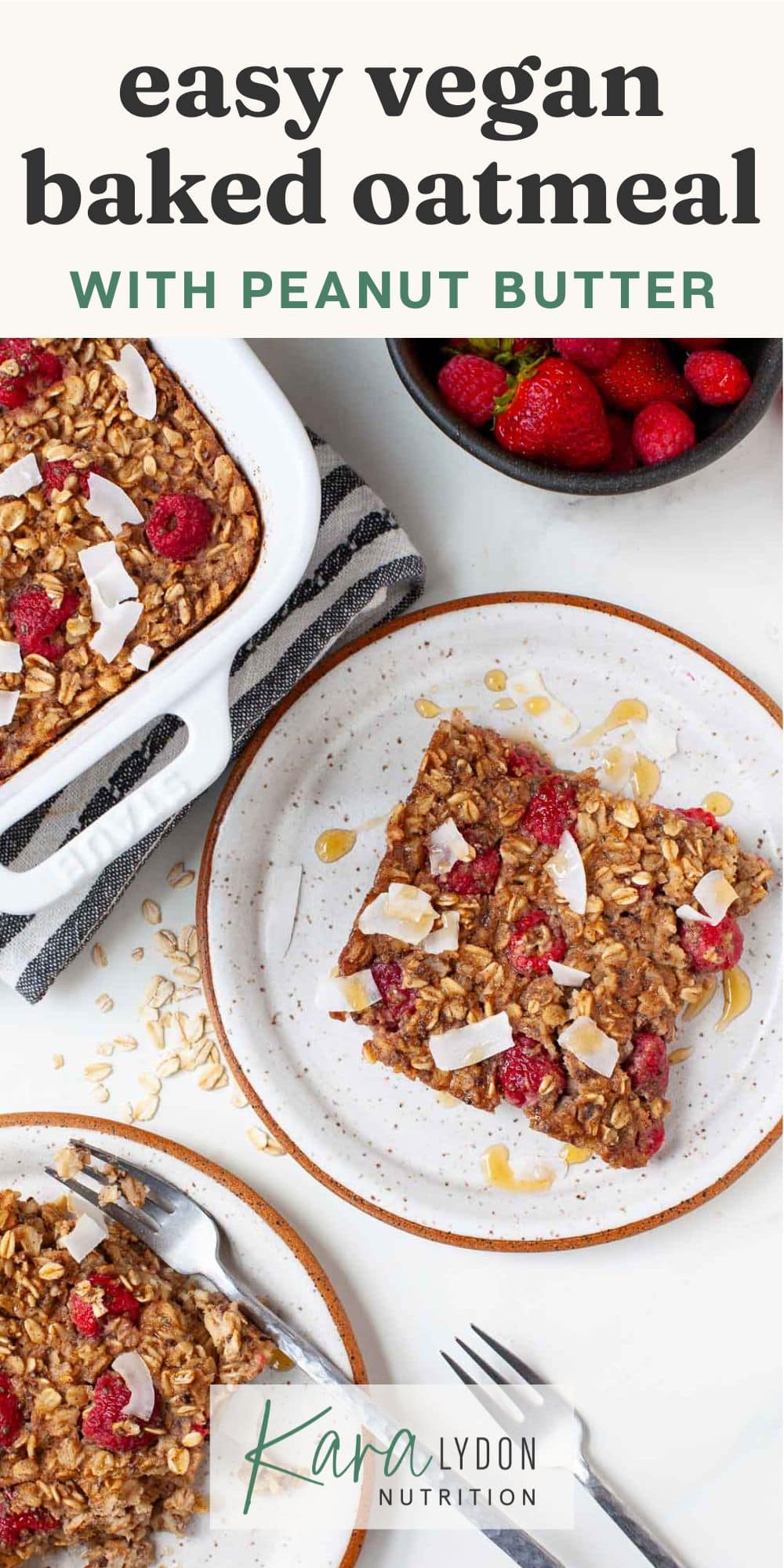 Vegan Baked Oatmeal with Peanut Butter | Kara Lydon