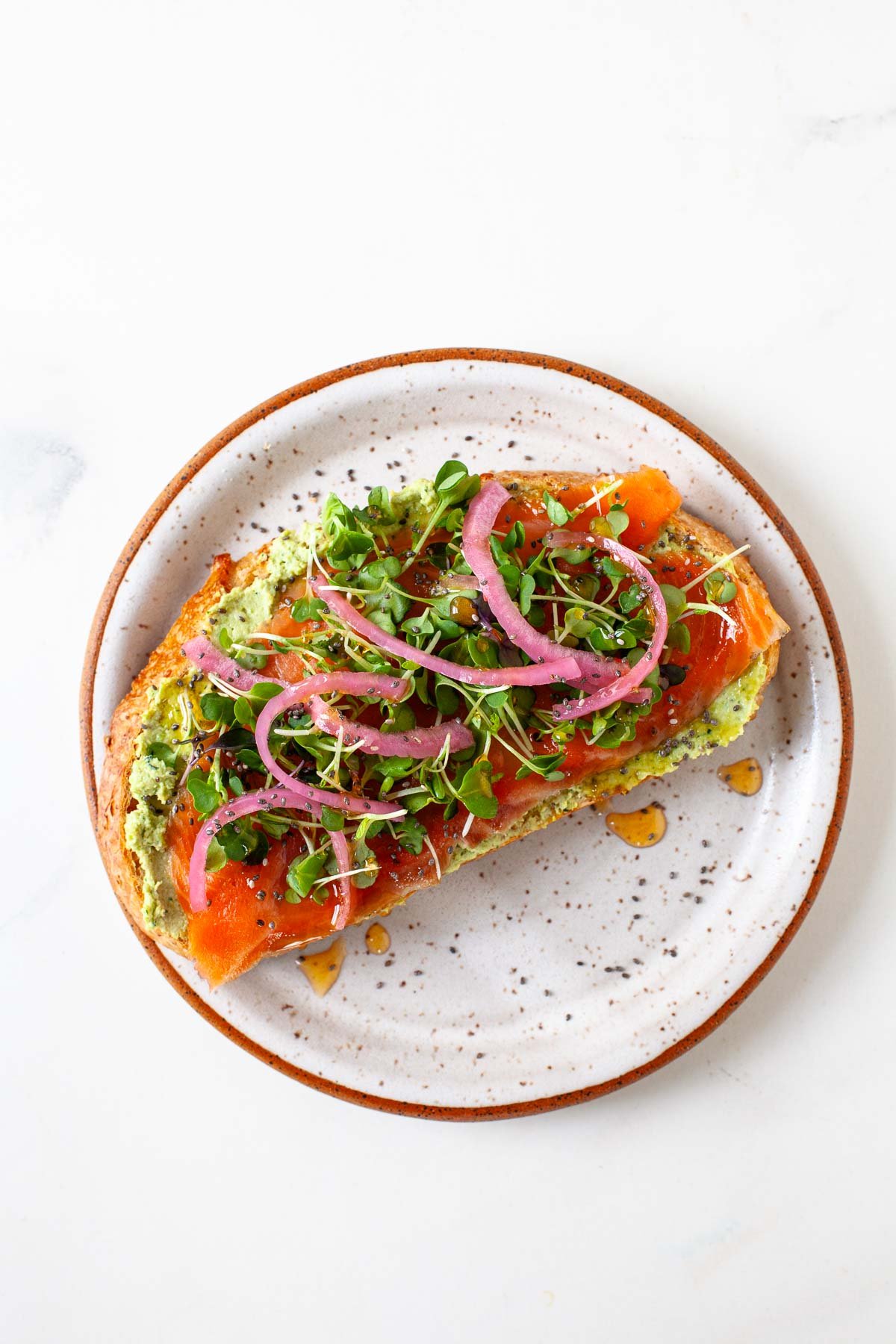 Smoked Salmon Toast with Smashed Edamame | Kara Lydon