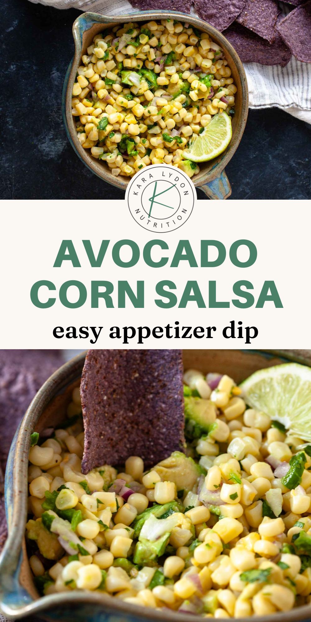 Corn Avocado Salsa (fresh or frozen corn!) | Kara Lydon